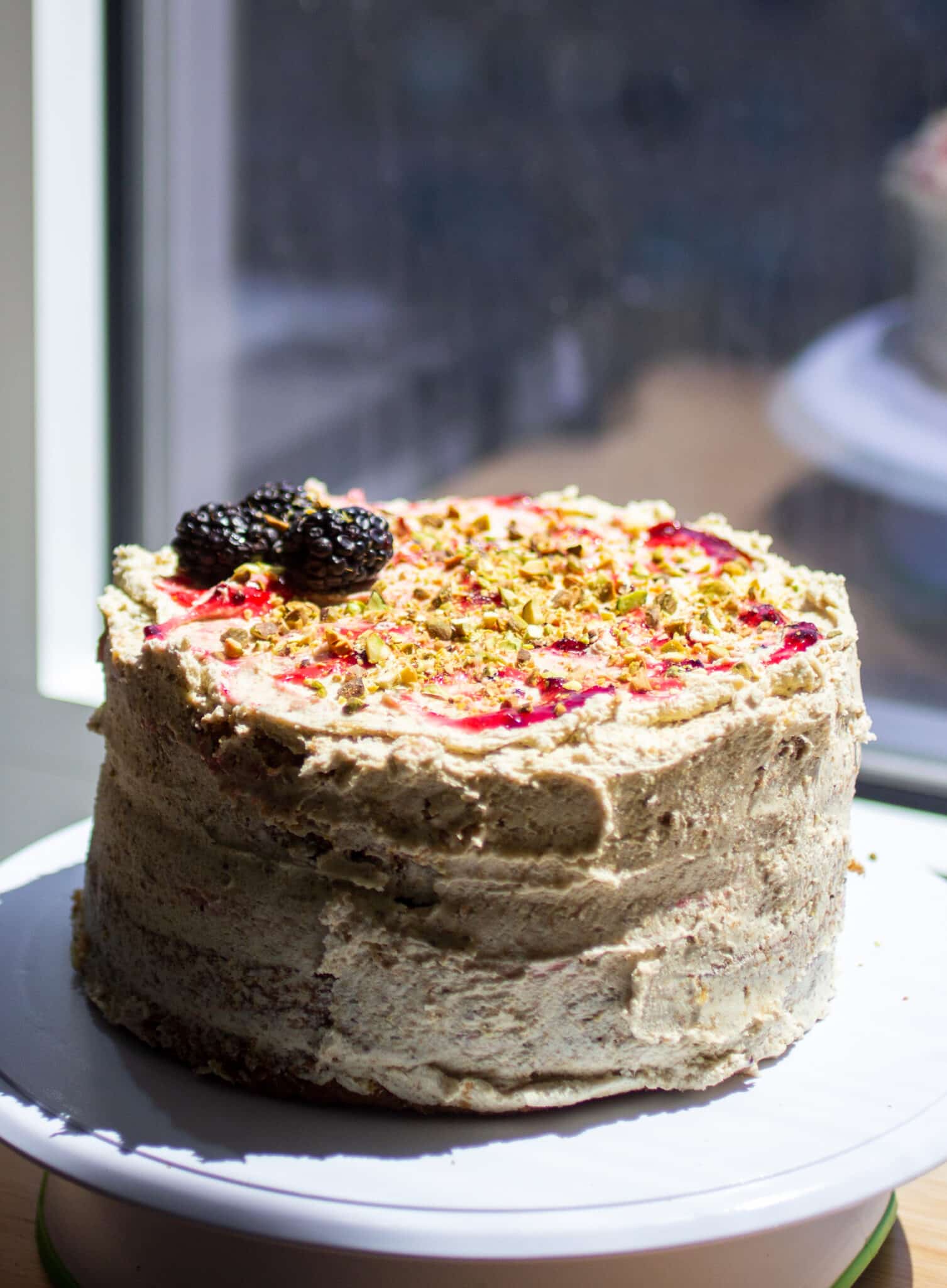 Olive Oil Cake with Pistachio Buttercream - The Pancake Princess